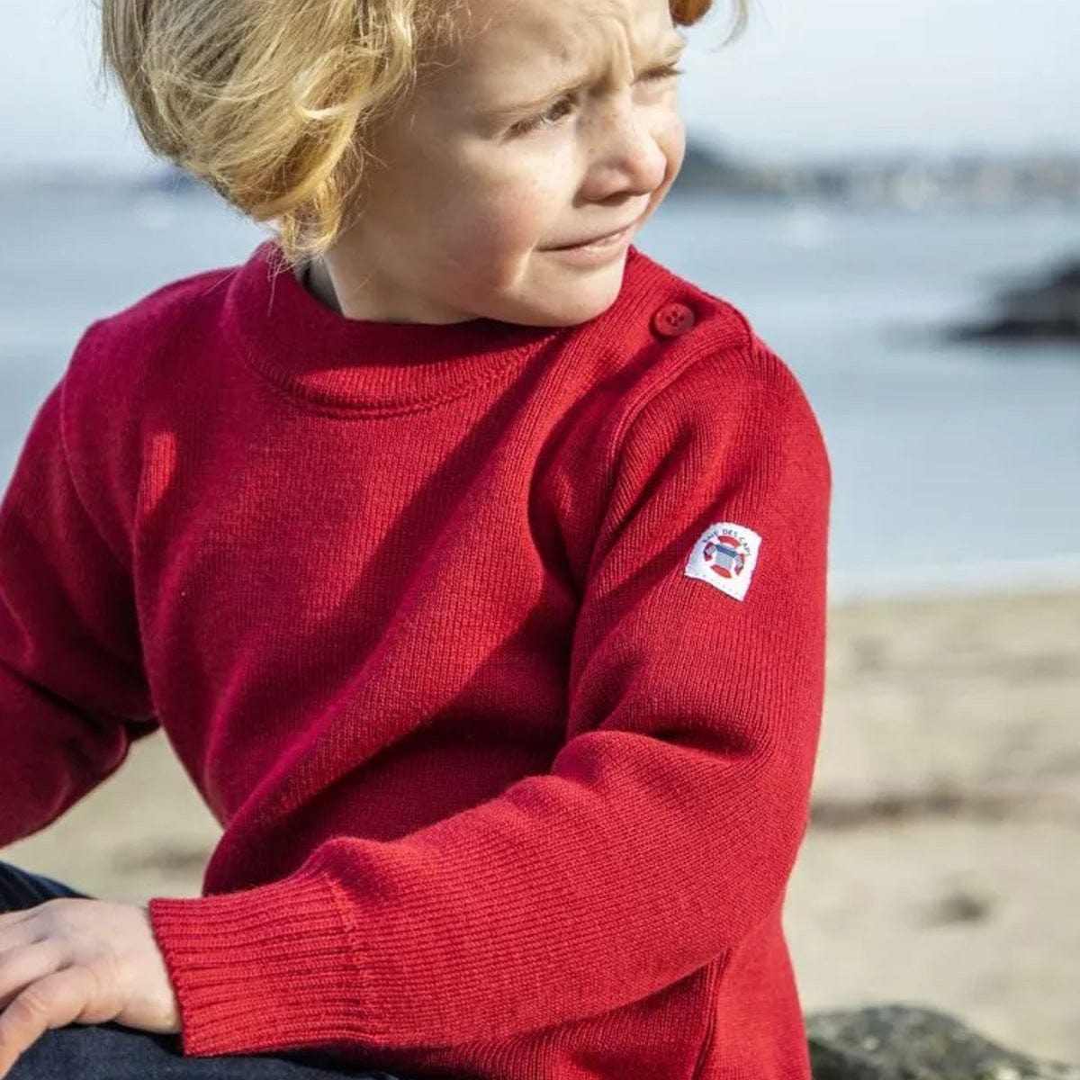 Pull rouge enfant pour fille et garçon fabriqué en France